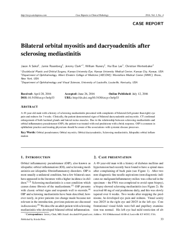 (PDF) Bilateral orbital myositis and dacryoadenitis after sclerosing ...