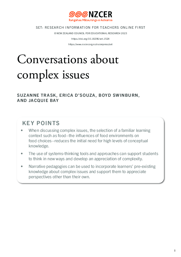 (PDF) Conversations about complex issues