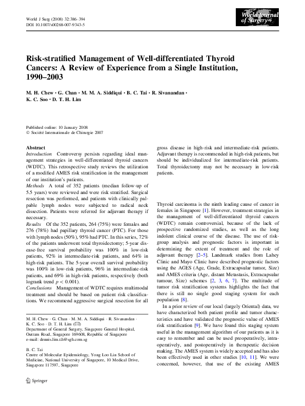 (PDF) Risk-stratified Management of Well-differentiated Thyroid Cancers ...