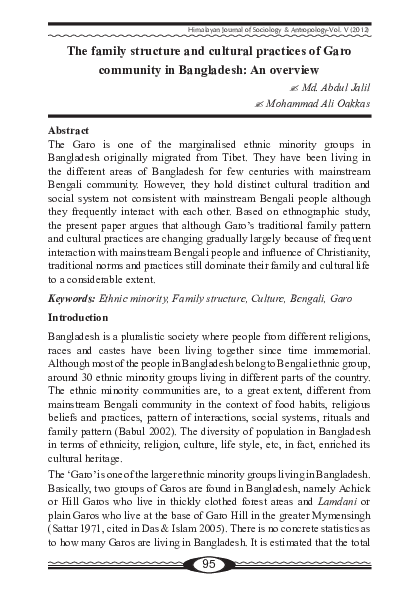 (PDF) The family structure and cultural practices of Garo community in ...