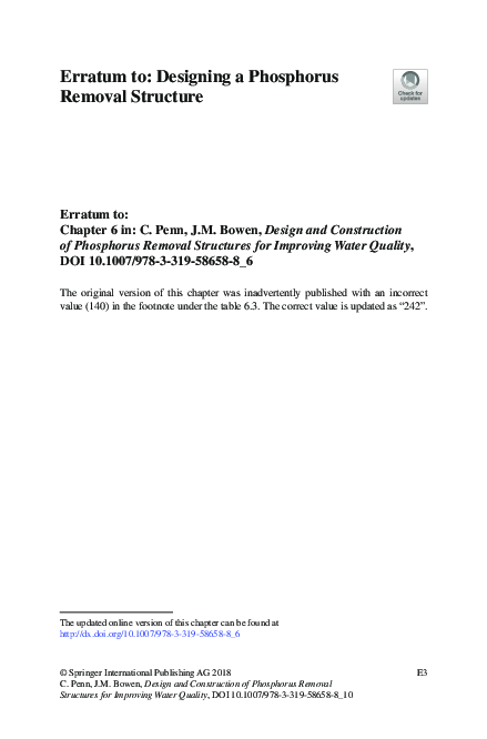 (PDF) Erratum to: Designing a Phosphorus Removal Structure