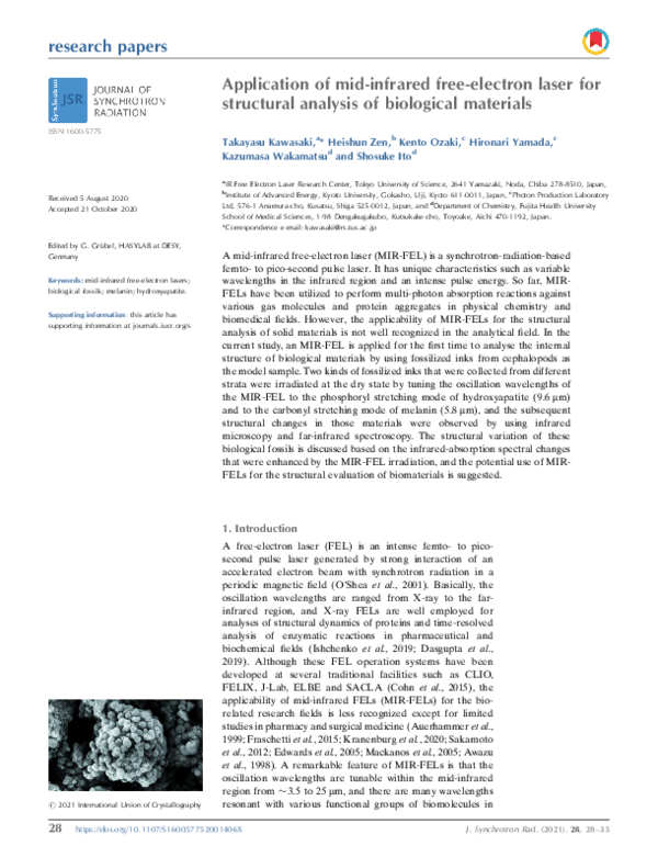 (PDF) Application of mid-infrared free-electron laser for structural ...