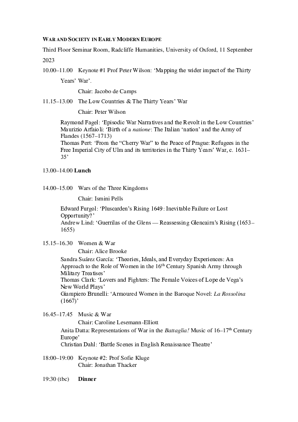 (PDF) 'War and Society in Early Modern Europe'