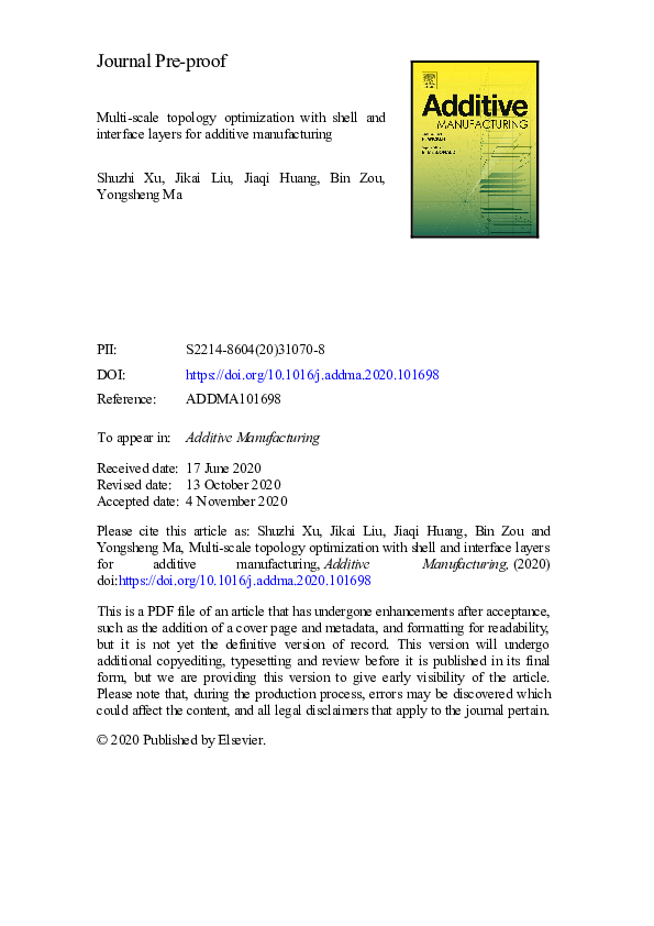 Pdf Multi Scale Topology Optimization With Shell And Interface Layers