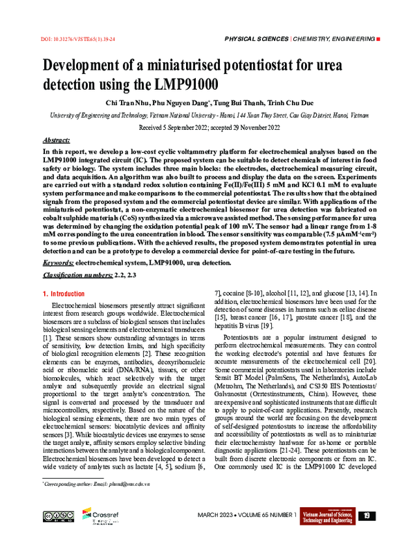 (PDF) Development of a miniaturised potentiostat for urea detection ...