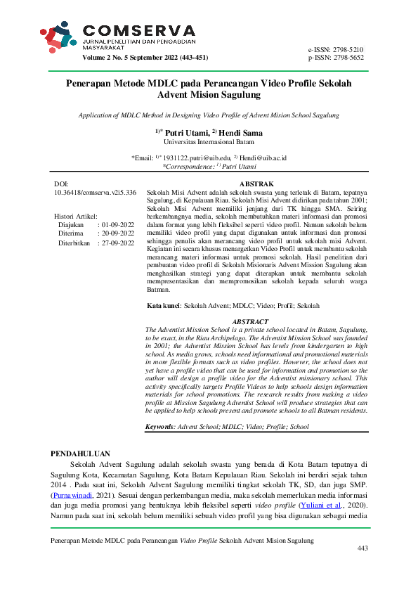 (PDF) Penerapan Metode MDLC pada Perancangan Video Profile Sekolah ...