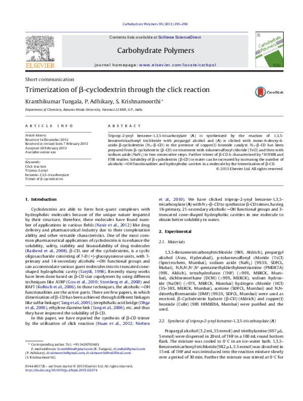 Trimerization of β-cyclodextrin through the click reaction