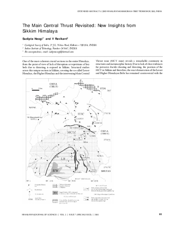 Pdf The Main Central Thrust Revisited New Insights From Sikkim Himalaya