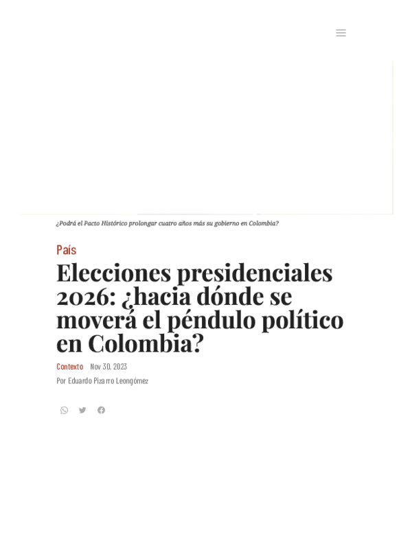 (PDF) Elecciones presidenciales 2026 ¿hacia dónde se moverá el péndulo ...
