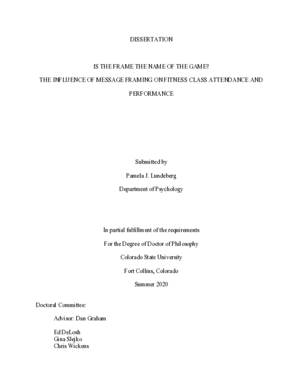 (PDF) Is the frame the name of the game? The influence of message ...