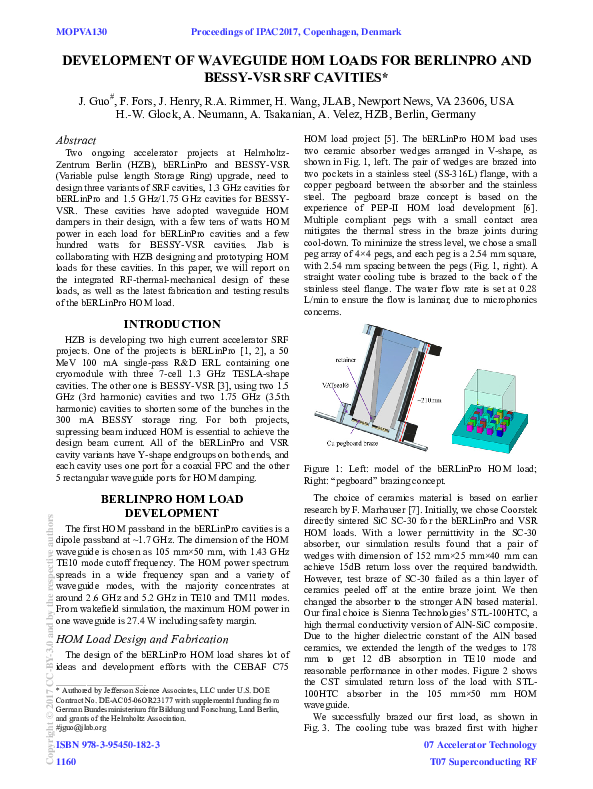 (PDF) Development of Waveguide HOM Loads for BERLinPro and BESSY-VSR ...
