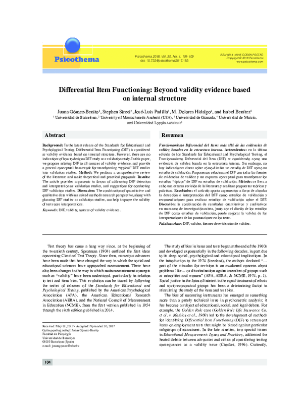 Pdf Differential Item Functioning Beyond Validity Evidence Based On