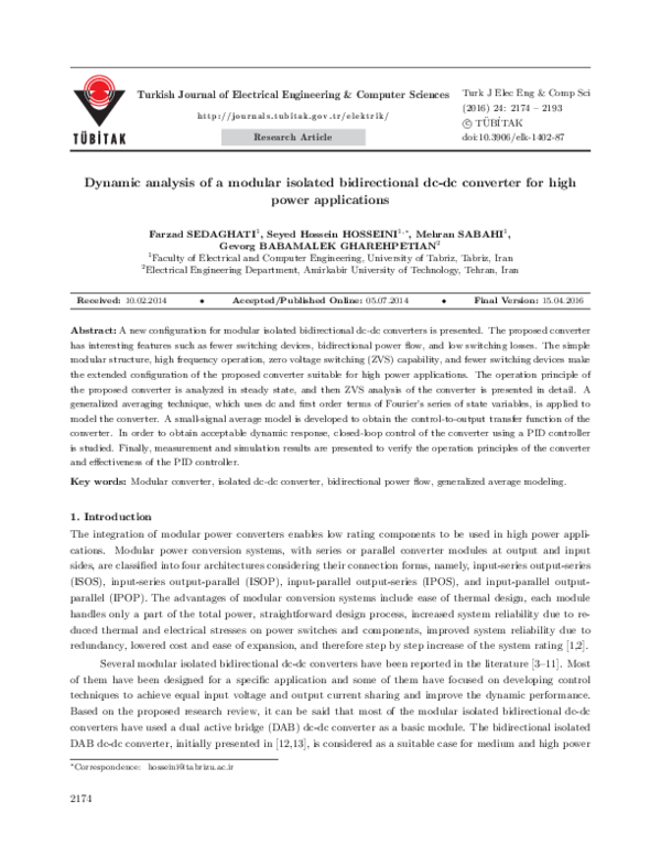 (PDF) Dynamic analysis of a modular isolated bidirectional dc-dc converter for high power ...