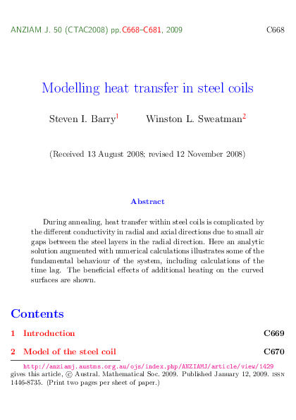 (PDF) Modelling heat transfer in steel coils