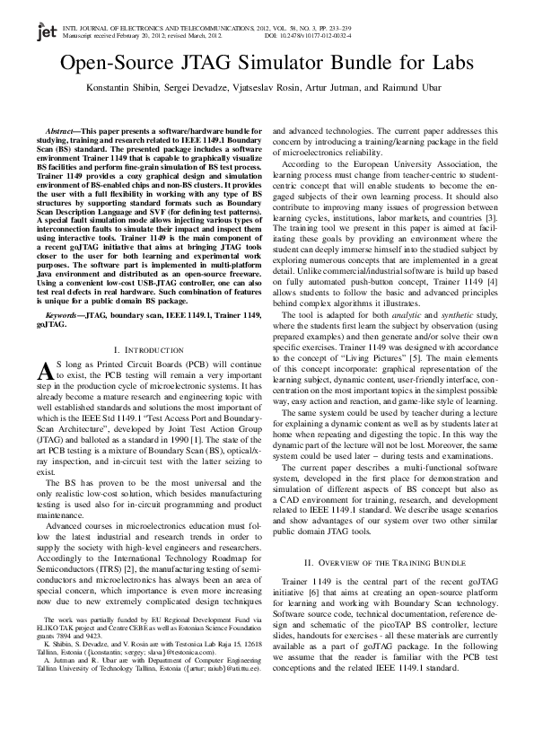 (PDF) Open-Source JTAG Simulator Bundle for Labs