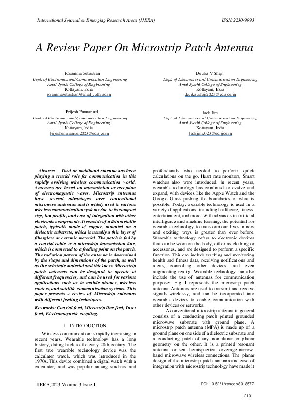 (PDF) A Review Paper On Microstrip Patch Antenna
