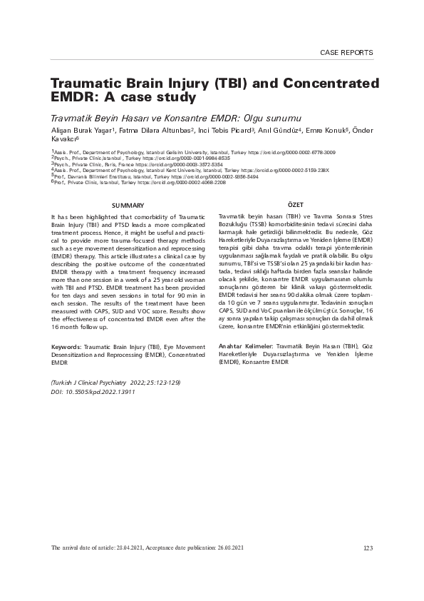 (PDF) Traumatic brain injury (TBI) and concentrated EMDR: A case study (eng)