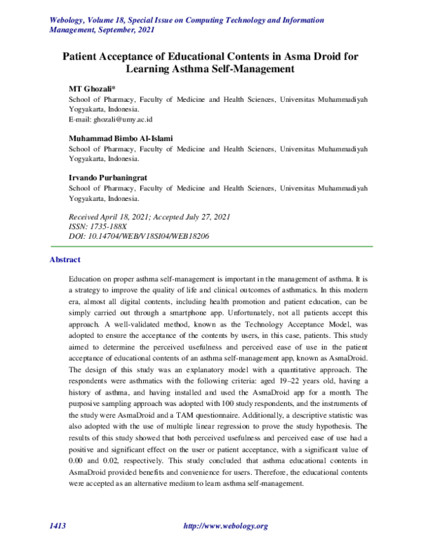 (PDF) Patient Acceptance of Educational Contents in Asma Droid for ...