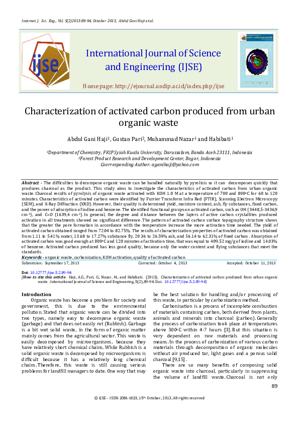 (PDF) Characterization of activated carbon produced from almond shell ...