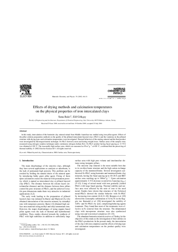 (PDF) Effects of drying methods and calcination temperatures on the ...
