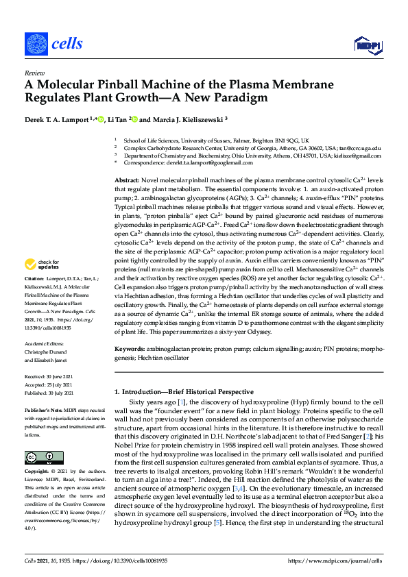 (PDF) A Molecular Pinball Machine of the Plasma Membrane Regulates ...