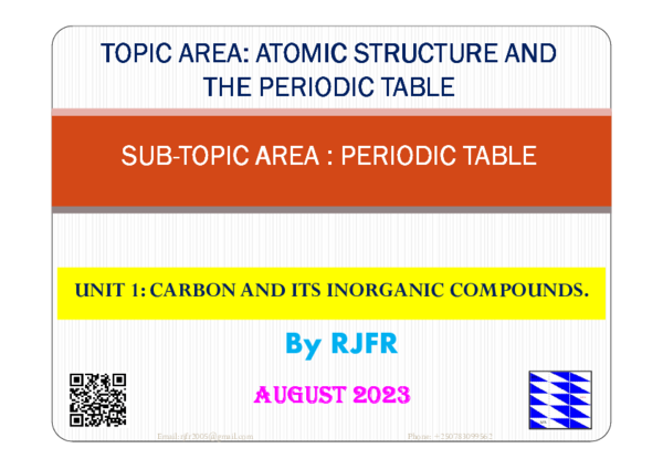 (PDF) CARBON AND ITS INORGANIC COMPOUNDS