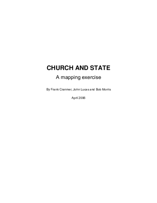 (PDF) Church and the state