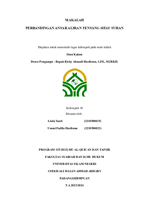 Pdf Makalah Ilmu Kalam