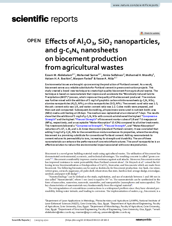 (PDF) Effects of Al2O3, SiO2 nanoparticles, and g-c3n4 nanosheets on ...