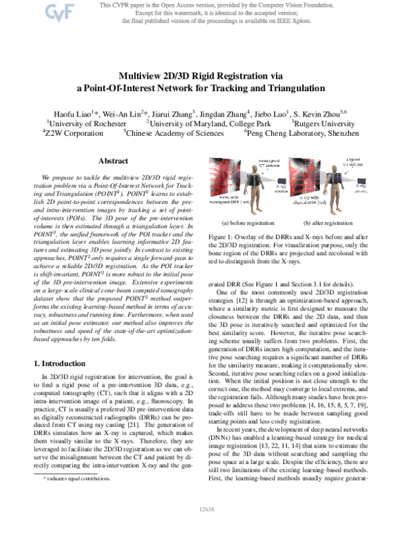 (PDF) Multiview 2D/3D Rigid Registration via a Point-Of-Interest Network for Tracking and ...