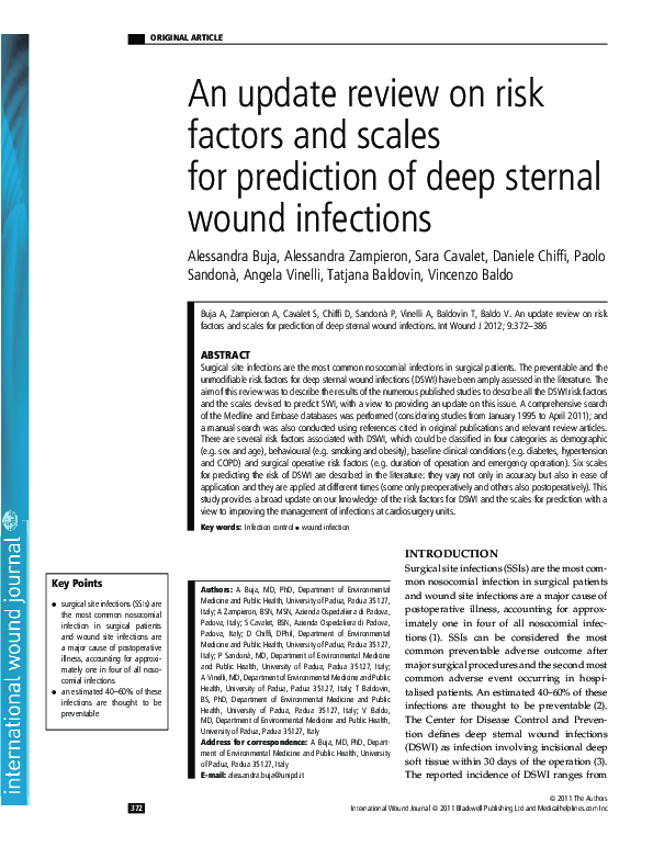 (PDF) An update review on risk factors and scales for prediction of ...