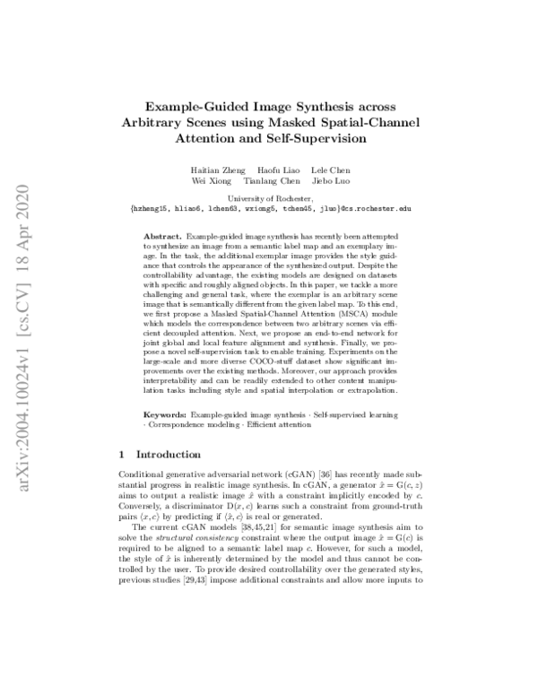 (PDF) Example-Guided Image Synthesis across Arbitrary Scenes using ...