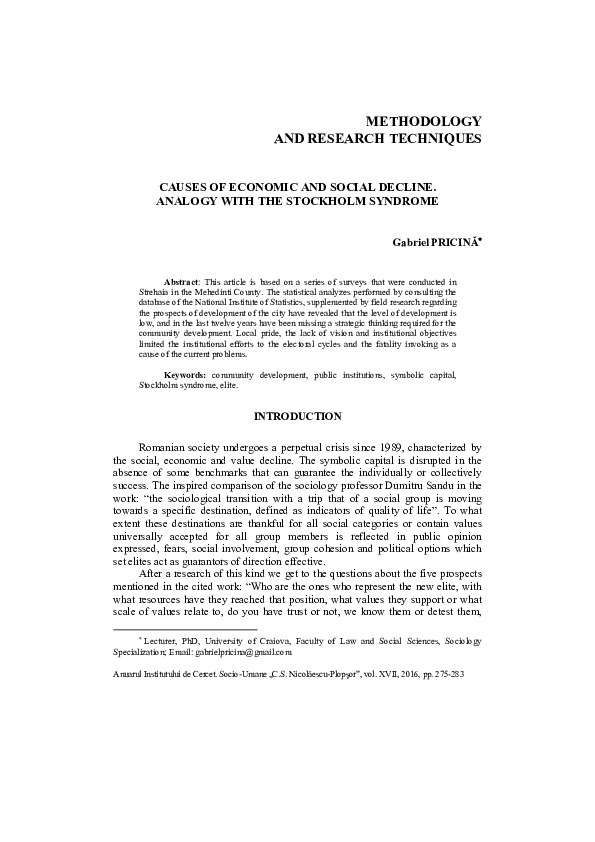 (PDF) Causes of Economic and Social Decline. Analogy with the Stockholm ...