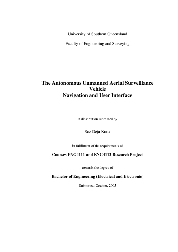 Pdf The Autonomous Unmanned Aerial Surveillance Vehicle Navigation
