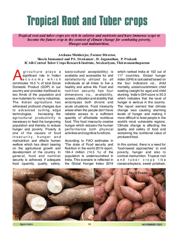 (PDF) Tropical root and tuber crops