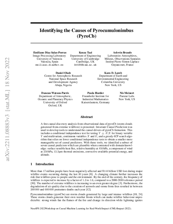 (PDF) Identifying the Causes of Pyrocumulonimbus (PyroCb)