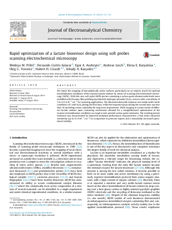 (PDF) Rapid optimization of a lactate biosensor design using soft probes scanning ...