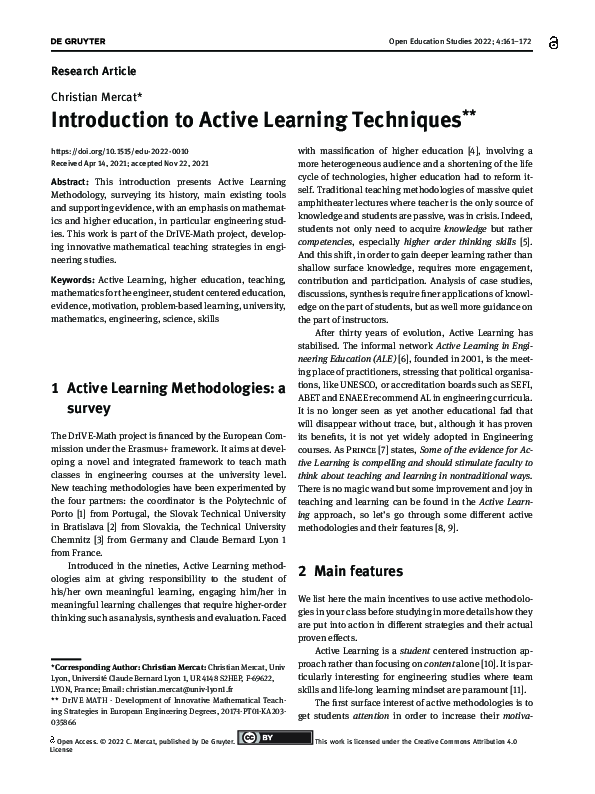 (PDF) Introduction to Active Learning Techniques