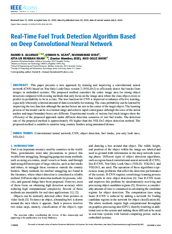 (PDF) Real-Time Fuel Truck Detection Algorithm Based on Deep ...