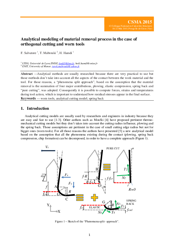 Pdf Analytical Modelling Of Material Removal Process In The Case Of