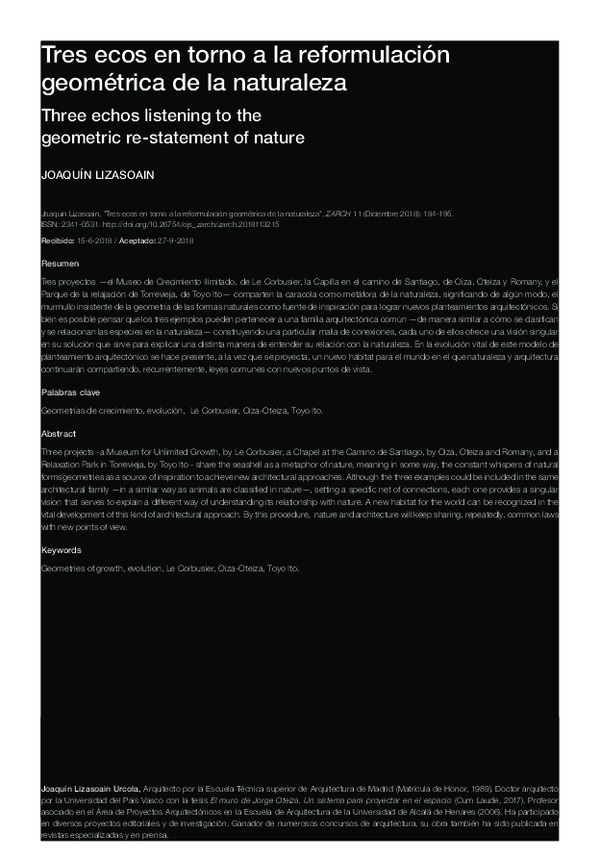 (PDF) Tres ecos en torno a la reformulación geométrica de la naturaleza