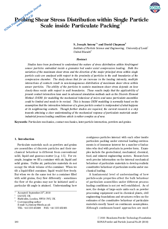 (PDF) Probing Shear Stress Distribution within Single Particle Scale ...