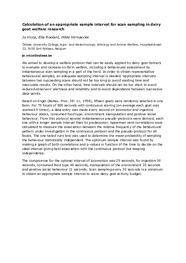 (PDF) Calculation of an appropriate sample interval for scan sampling ...