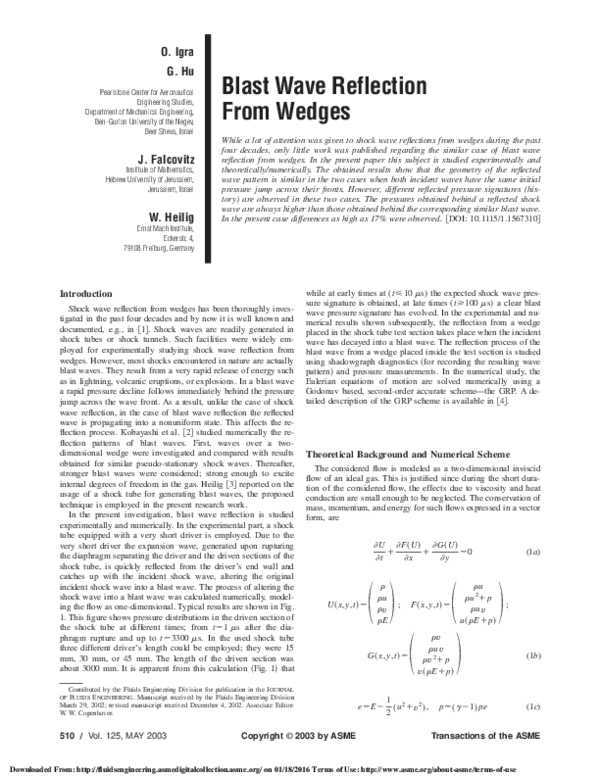 (PDF) Blast Wave Reflection From Wedges