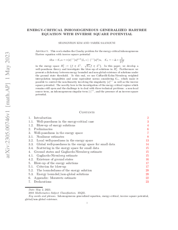 (PDF) Energy-critical inhomogeneous generalized Hartree equation with ...