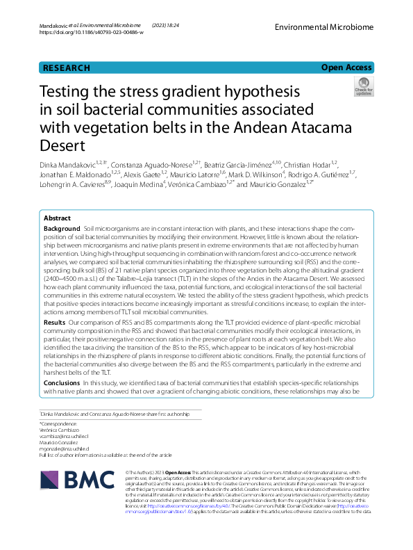 (PDF) Testing the stress gradient hypothesis in soil bacterial ...