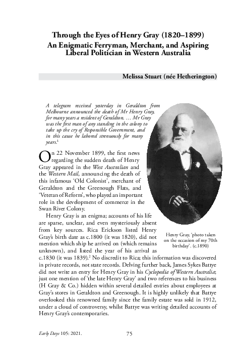 (PDF) Through the Eyes of Henry Gray (1820-1899) An Enigmatic Ferryman ...