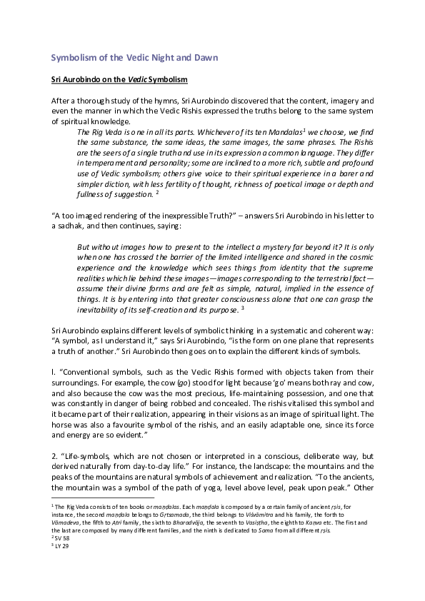 (PDF) Symbolism of the Vedic Night and Dawn