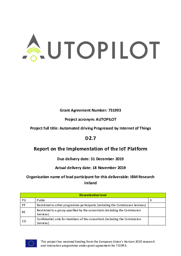 (PDF) IoT Platform Implementation for AUTOPILOT