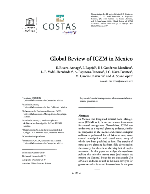 (PDF) Global Review of ICZM in Mexico